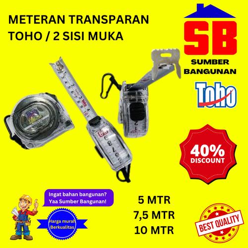 Jual METERAN TRANSPARAN TOHO 2 SISI 5 7,5 10 METER MEASURING TAPE - 5 ...