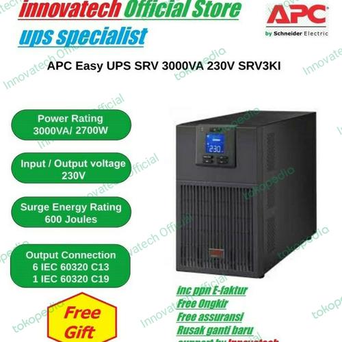 Promo APC SRV3KI-E SRV3KIE Easy UPS Smart Online 3000VA 2700W Cicil 0% ...