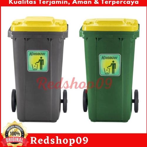 Jual krisbow new eco tempat sampah 120 ltr/240 ltr -abu-abu/kuning/hijau - Abu-abu, 120Ltr ...