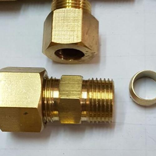 Jual Union Straight Connector Stud Brass OD 1/2 In / 12 MM - 12mm ...