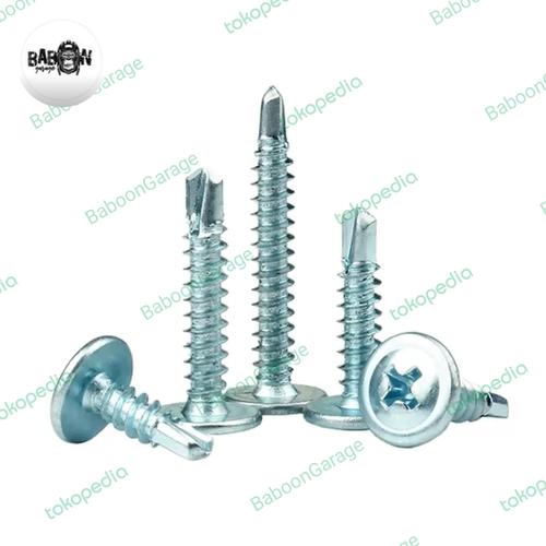 Jual sekrup roofing truss head sds #8 /baut skrup truss head drilling ...