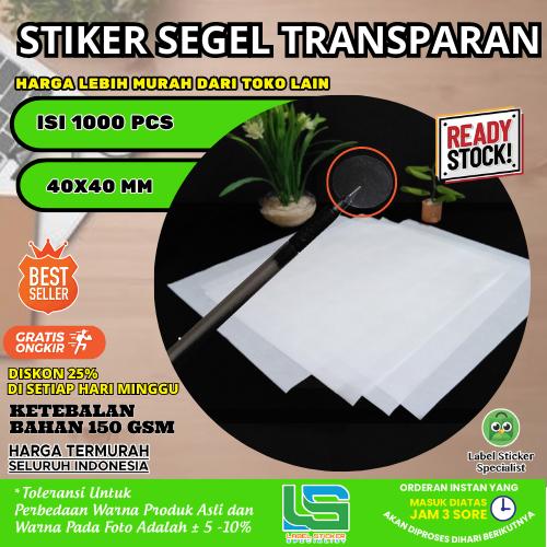 Jual STICKER SEGEL BULAT 4X4 CM, STICKER POLOS TRANSPARAN 4X4 CM ...