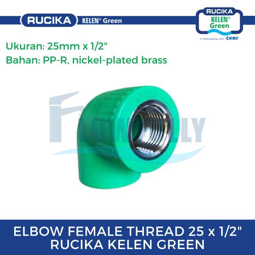 Jual ELBOW FEMALE THREAD 25 x 1/2 PPR RUCIKA GREEN FAUCET KNEE DRAT DALAM - Kota Surabaya ...