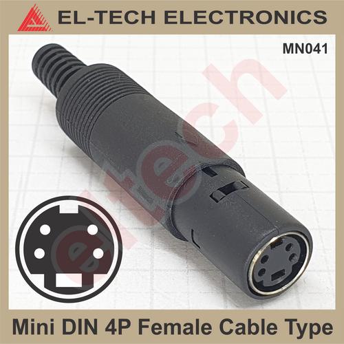 Jual MINI DIN 4 4P 4Pin P Pin Female Connector Konektor Cable Kabel ...