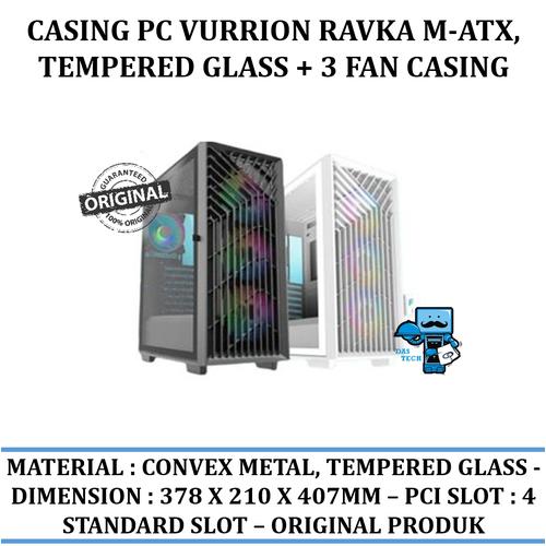 Jual Casing Pc Vurrion Ravka M-atx, Tempered Glass + 3 Fan Casing ...