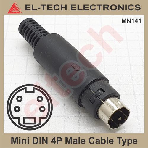 Jual MINI DIN 4 4P 4Pin P Pin Male Connector Konektor Cable Kabel Audio ...