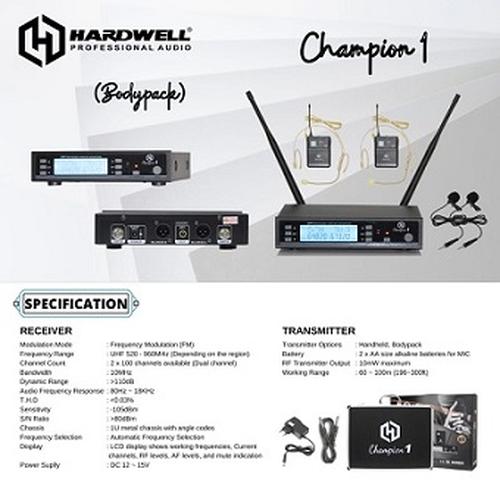 Jual Mic Wireless Clip On & Headset HARDWELL CHAMPION 1 New Model ...