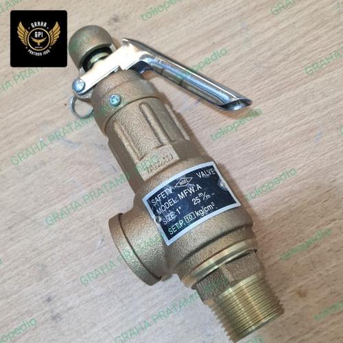 Jual SAFETY VALVE RELIEF 1" INCH HISEC KUNINGAN DN25 10KG TAIWAN HANDLE ...