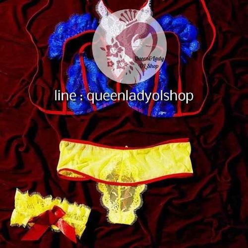Jual lingerie bikini bodysuit bralette set cd disney snow lace renda ...