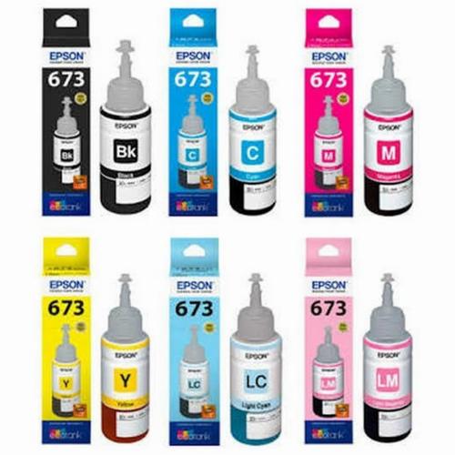 Jual Tinta Printer Epson 673 Colour Bk. C. LC. Y. M. LM. Original ...