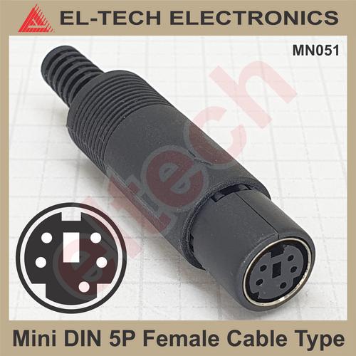 Jual MINI DIN 5 5P 5Pin P Pin Female Connector Konektor Cable Kabel ...