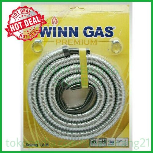 Jual Selang LPG WIN GAS 1,8 m Selang Kompor Metal Spiral Stenlis Elpiji ...