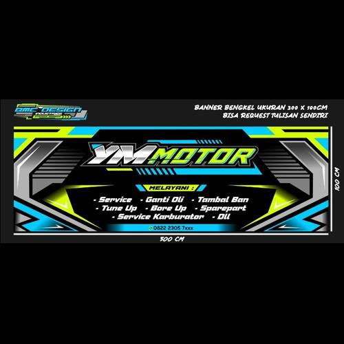 Jual BANNER SPANDUK BENGKEL MOTOR Ukuran 300x1000cm ( bisa Request Nama ...