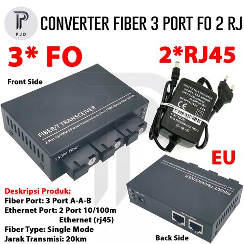 Jual Fiber Optic Media Converter 3 Port Fiber FO AAB ABB SC 2 Port LAN RJ45 - AAB - Jakarta ...