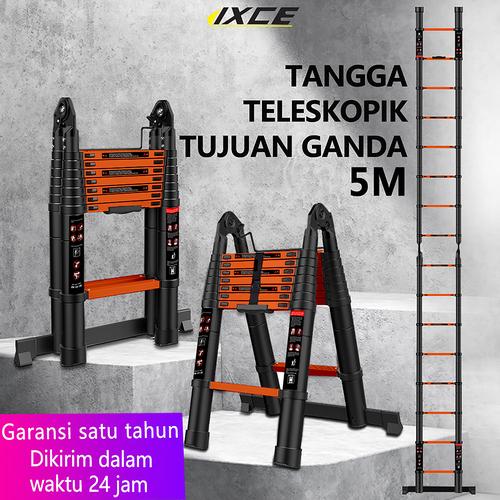 Promo Tangga Lipat Aluminium Teleskopik 5M Double Telescopic Ladder 5 ...