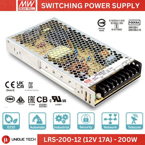 Jual MEANWELL POWER SUPPLY LRS-200-12 LRS 200 12V 17A MEAN WELL PSU ...