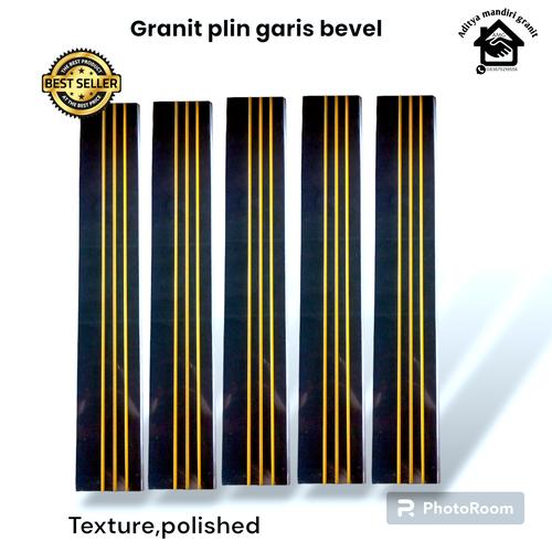 Jual granit list plint 10x60 hitam polos garis gold pinggul - Kab ...