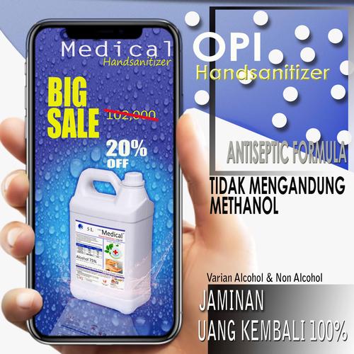 Promo Hand sanitizer 5 liter cair medical alkohol 75% disinfektan ...