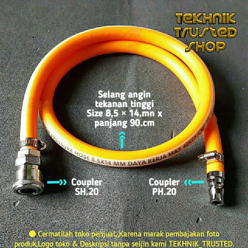 Jual Selang angin 8,5 x 14 mm x 90 cm Piping to air hose reel High ...