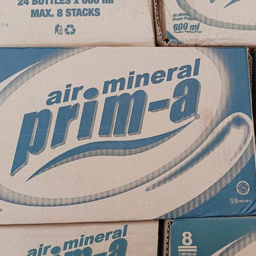 Jual Prima 600ml 1 dus 24 botol / air mineral prima / air minum prima ...