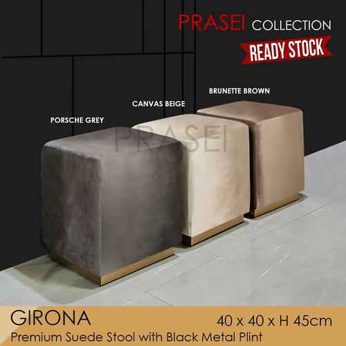 Jual GIRONA - Luxury Suede Stool Pouf Puff Ottoman Kursi Kotak Kain ...