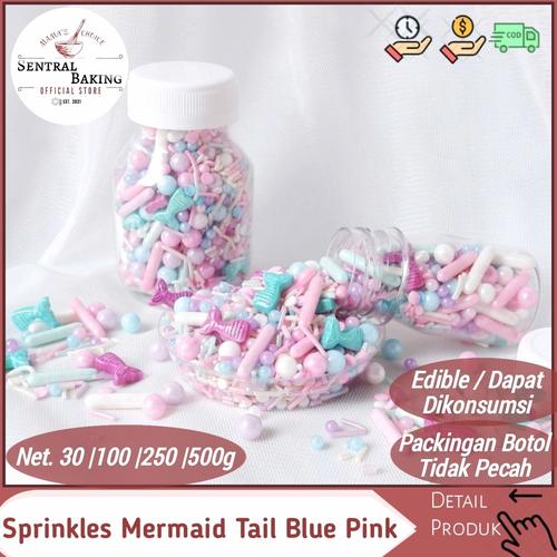 Jual Sprinkle Kue Mermaid Tail Duyung Pink Biru / Springkle Kue ...