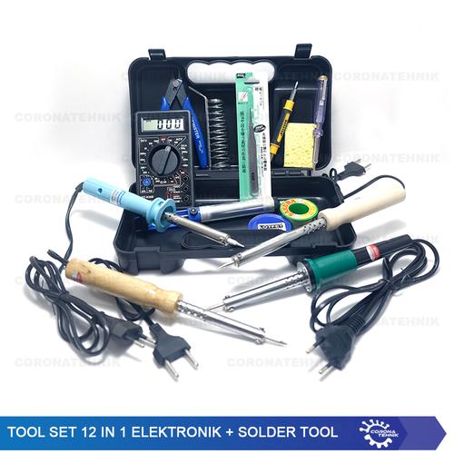Jual Toolset 12 In 1 Elektronik + Solder Paket Lengkap Tool Set Solder ...