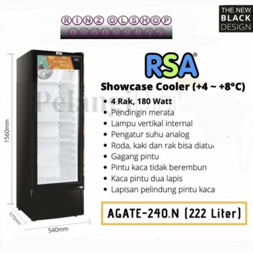 Promo SHOWCASE RSA AGATE-240N DISPLAY COOLER LEMARI PENDINGIN AGATE240N ...