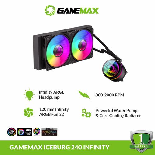 Promo Gamemax ICEBURG 240 Infinity CPU AIO Water Cooling Cicil 0% 3x ...