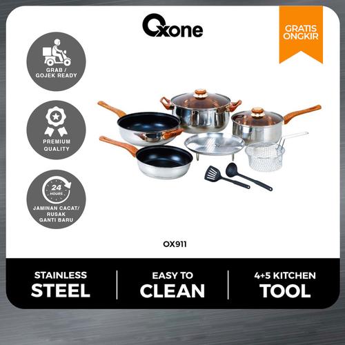 Promo Oxone OX911 Panci Stainless Steel Set 6 pcs kitchen tools Cicil 0% 3x - Jakarta Utara ...