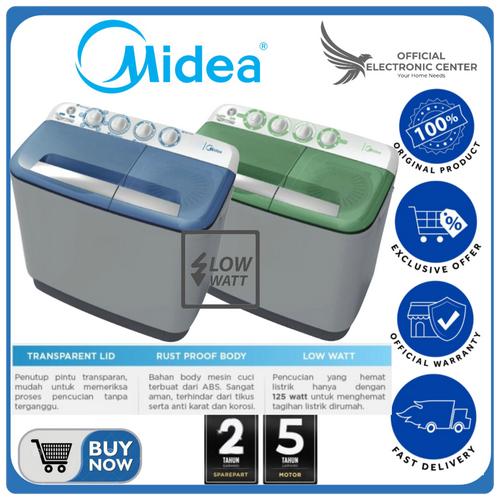 Jual MIDEA MESIN CUCI MTD 78 MTD78-P1301Q MTD78 6KG 2 TABUNG TWIN TUB MIDEA - Kota Tangerang ...