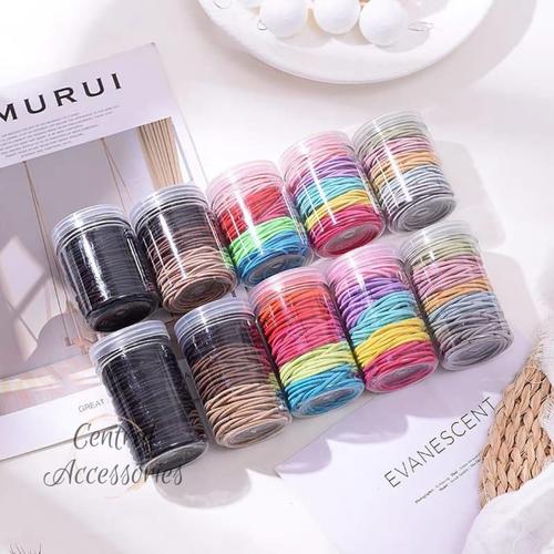 Jual KARET RAMBUT ELASTIS 100 PCS FREE TOPLES / IKAT RAMBUT KOREA ...