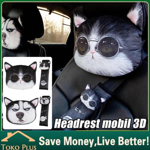 Jual Sandaran kepala mobil 3D Lucu kartun, Headrest mobil 3D Lucu ...