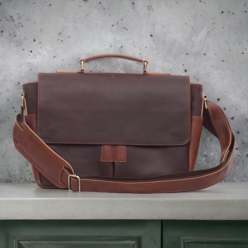 Jual tas kerja pria postman leather bag - maron mix pulup - Kab. Garut - Intens Leather | Tokopedia