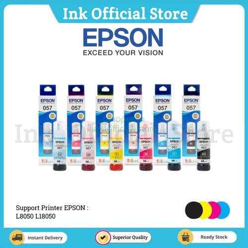 Jual Tinta Epson 057 Original T-057 L8050 L18050 Varian Black & Color ...