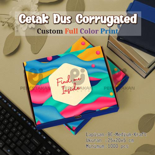 Jual Cetak Dus Corrugated 25x20x5 cm FULL COLOR Custom Desain | Custom ...