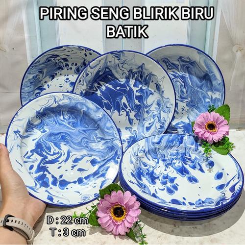 Jual 12 pcs Piring Seng Blurik Piring Enamel Lurik Piring Makan Jadul ...