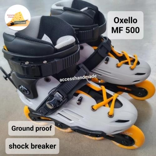 Promo Oxelo Inline roller skate dewasa adult Freeride MF500 Grey Yellow ...