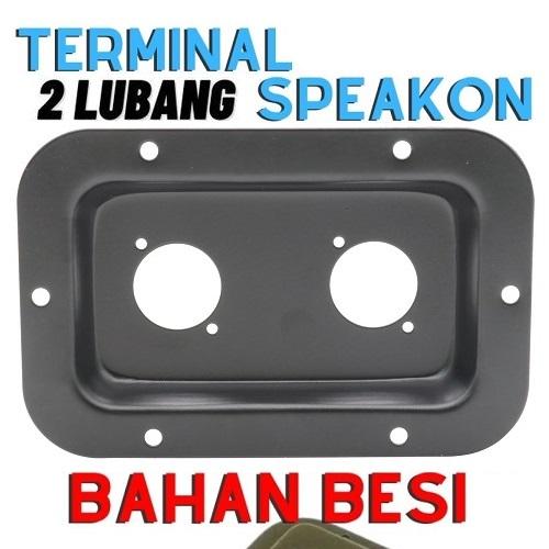 Jual Plat Panel Box Dudukan Terminal Speakon Canon Bahan Besi 2 Lubang ...
