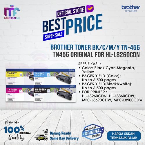 Promo Brother Toner BK/C/M/Y TN-456 / TN456 Original For HL-L8260CDN ...