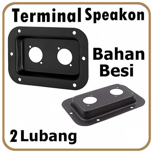 Jual Plat Panel Besi Terminal Dudukan Socket Spikon Speakon Canon 2 ...