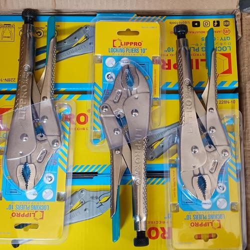 Jual Lippro Tang Buaya Jepit Chrome Bengkok 10 inch Locking Plier Vice ...