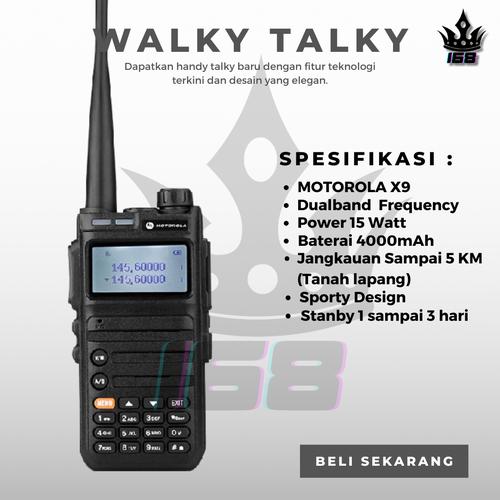 Jual Handy Talkie HT Motorola X9 Dualband Walkie Talky 15W Tahan Air ...