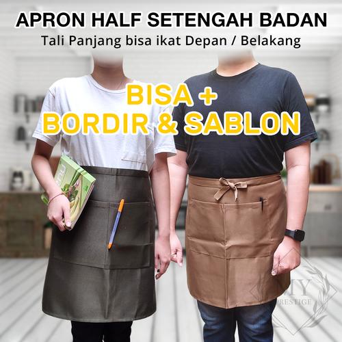 Jual APRON HALF Celemek Pendek Sepinggang Setengah badan waiters resto ...
