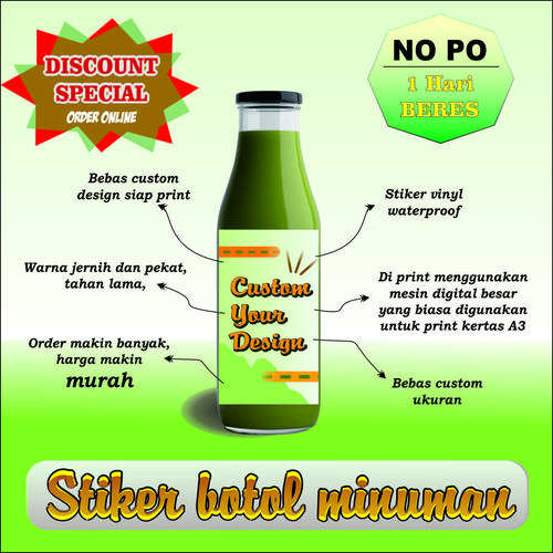 Jual Stiker Label Botol Minuman MURAH - 100 ml (4x7 cm) - Kota Bogor ...