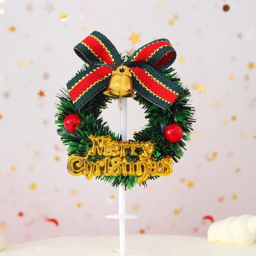 Jual cake topper natal /wreath bell Topper / box natal/ Topper kue ...