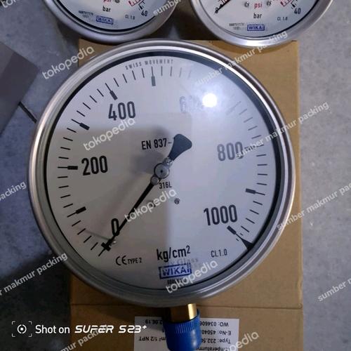 Jual manometer 1000 kg/cm² size 6 inch stainless kuningan drat 1/2 ...