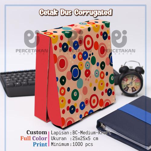 Jual Cetak Dus Corrugated 25x25x5 cm FULL COLOR Custom Desain | Custom ...
