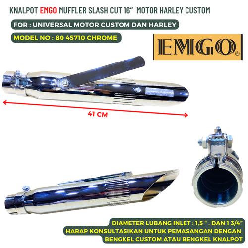 Jual KNALPOT EMGO SLASH CUT 16 inch KROM 80 45710 MOTOR CUSTOM - Kota ...
