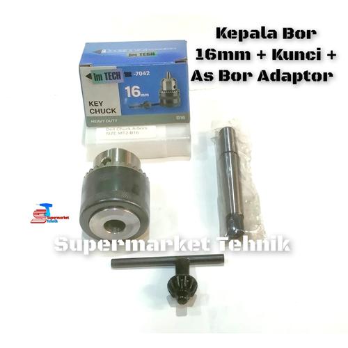 Jual Drill Chuck 16mm + Arbors / Kepala Bor 16 mm As Bor Adaptor ...